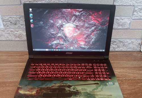 Игровой ноутбук MSI i5-7gen/ssd+hdd/GTX1050/FullHD