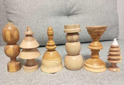 Деревянные игрушки снеговик, елка, сувенир