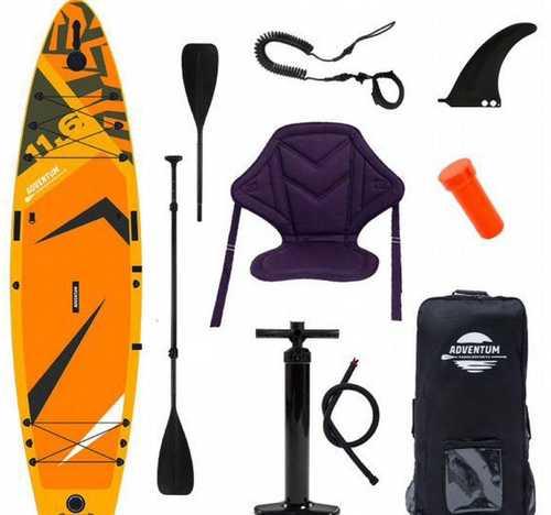 Доска SUP надувная adventum 11'6"x34"x15cm Orange