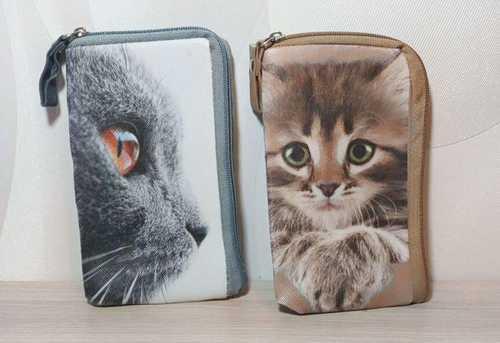 Чехол-сумочка для телефона на молнии "Котенок"