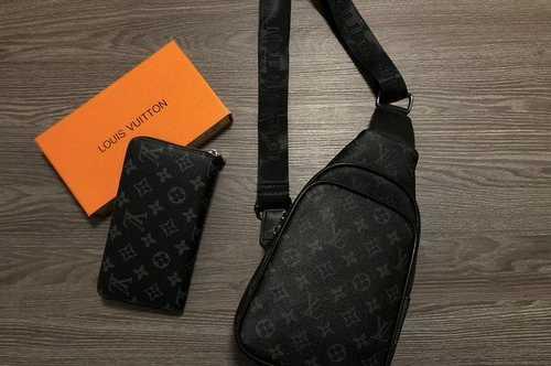 Набор 2 в 1 Louis Vuitton мужская сумка и портмоне