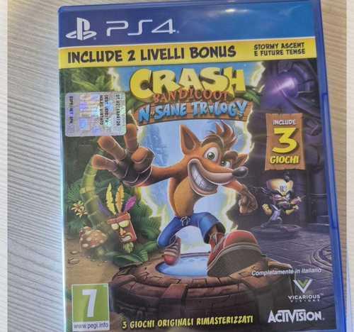 Crash bandicoot N sane trilogy диск ps4