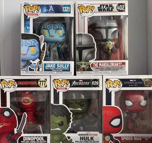 Funko pop mandalorian, hulk, dinopool,avatar, spid