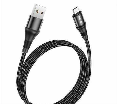 Дата-кабель USB 2.4A для micro USB Hoco X50 нейлон