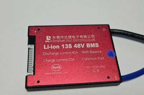 Плата контроля BMS Li-ion 13S 48V 40A