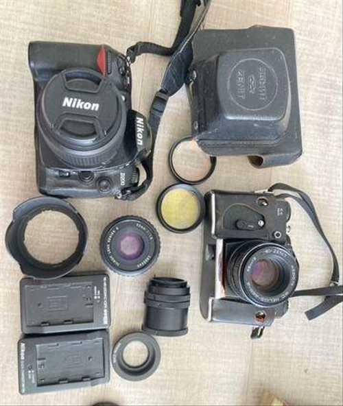 Плёночный фотоаппарат и Nikon d200