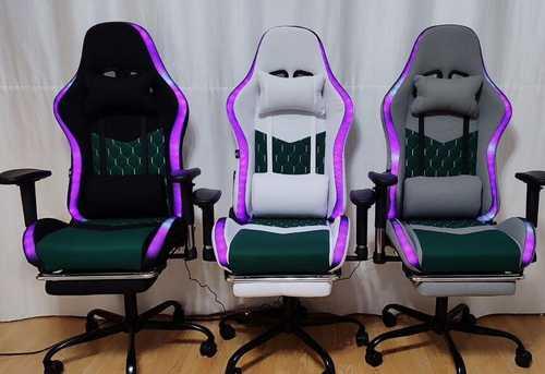 Новые игровые тканевые кресла с подсветкой GT