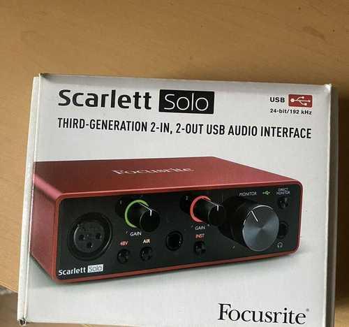 Внешняя звуковая карта focusrite scarlett solo 3