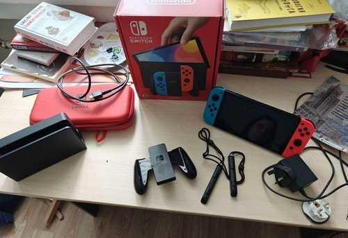 Nintendo switch oled прошитый полный комплект