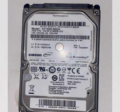 Жесткий диск 2.5 Samsung 1000 gb