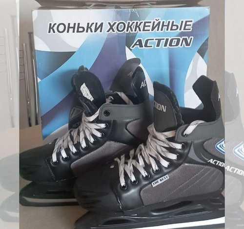 Коньки хоккейные action