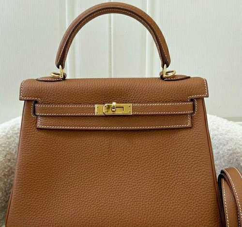 Сумка Hermes Kelly 28 коричневая кожа того