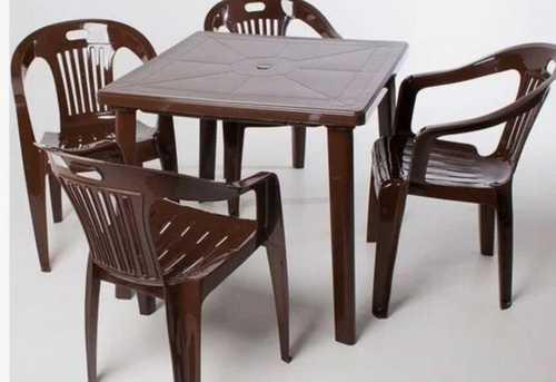 Пластиковая садовая мебель стол, стулья