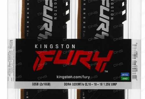 Kingston fury Beast Black 32гб (KF426C16BBK2/32)