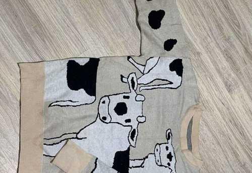 Кофта свитер с коровками