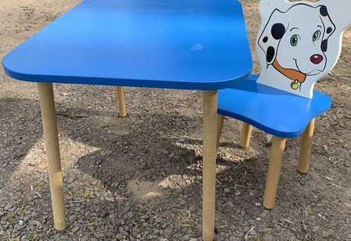 Столик и стульчик деревянные для детей 1,5-6 лет