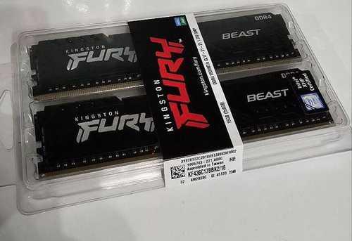 Оперативная память ddr4 2х8gb Kingston Fury 3600