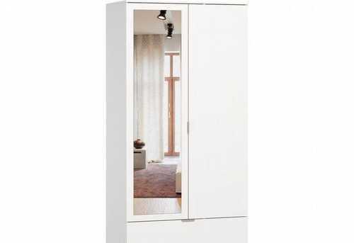 Распашной шкаф Стелла-2.1-90-200 Белый с зеркалом
