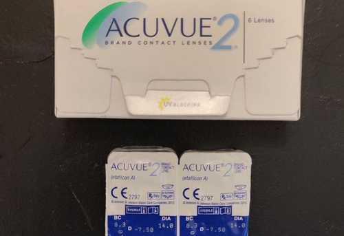 Линзы -7. 50 двухнедельные Acuvue 2