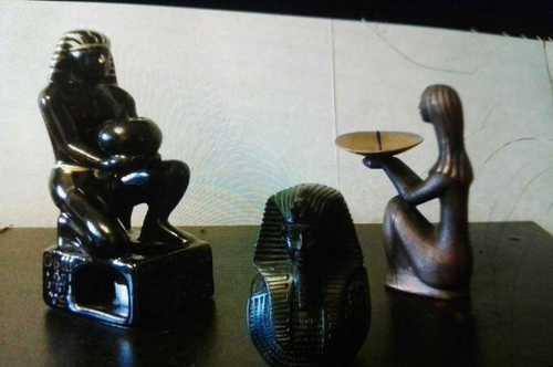 Подсвечник, аромалампа и статуя фараона