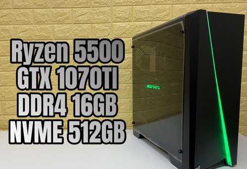 Игровой пк GTX1070ti,Ryzen 5500, DDR4, NVMe