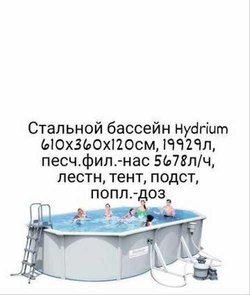 Стальной бассейн Hydrium 610х360х120см