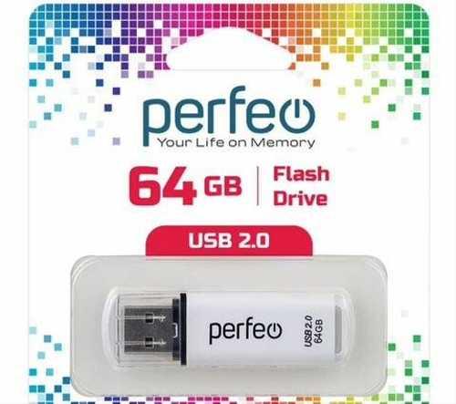 Флешка 64Gb USB 2.0 Perfeo C13, белый PF-C13W064