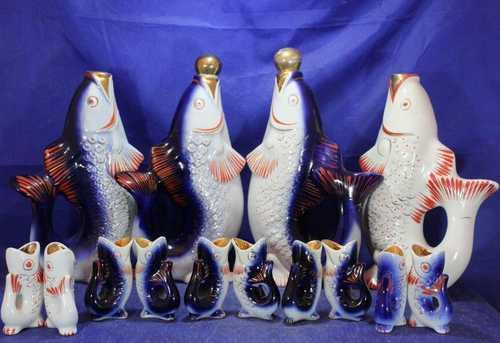 Остатки много Сервиз статуэтки фарфоровые Рыбки