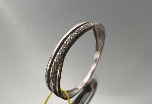 Золотое кольцо из белого золота дорожка 585