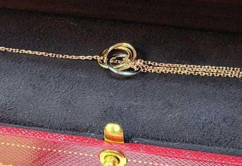 Золотой женский браслет Cartier trinity