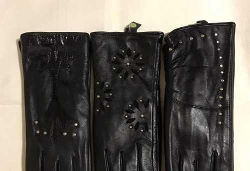 Перчатки женские кожаные новые чёрные