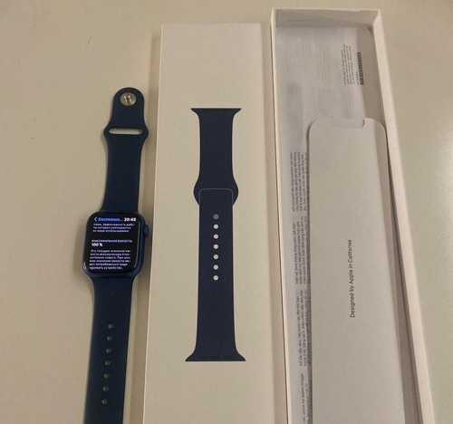 Часы apple watch 7 41 mm blue aluminum