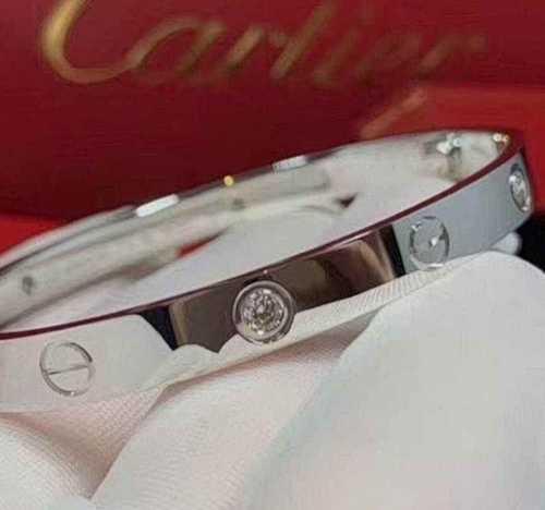 Cartier браслет love, белое золото, 0,42 ct