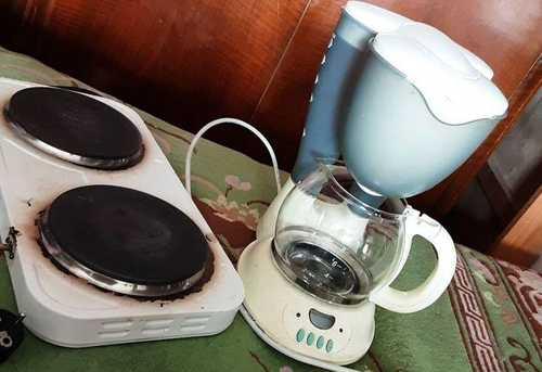 Кофеварка и плита