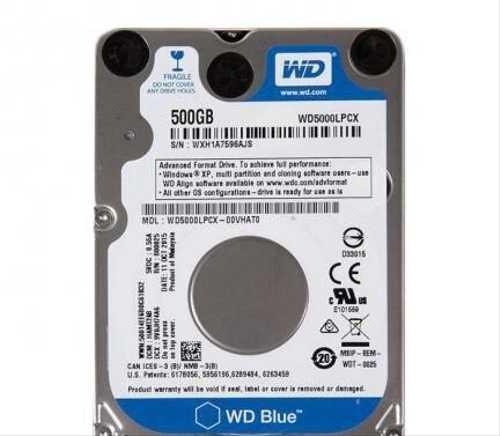 Жесткий диск 500 Гб Western Digital WD Blue, 2,5"