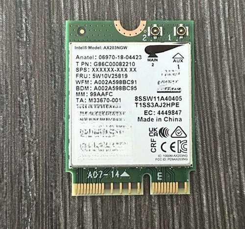 Адаптер WiFi   Bluetooth Intel AX203NGW