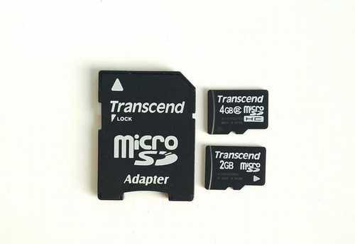 Карты памяти microSD 4Gb и 2Gb