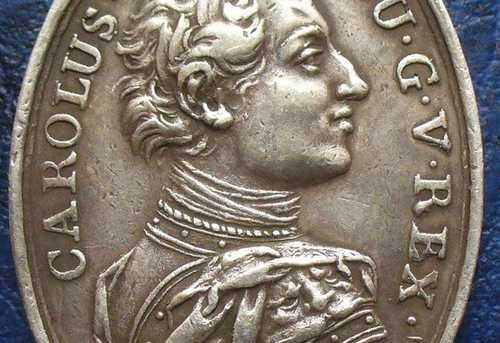 Медаль На гибель Карла XII копия в серебре
