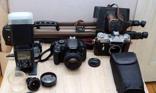 Canon 650D большой комплект +вспышка