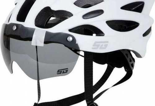 Шлем STG WT-037, M (54-58 см) с визором, белый