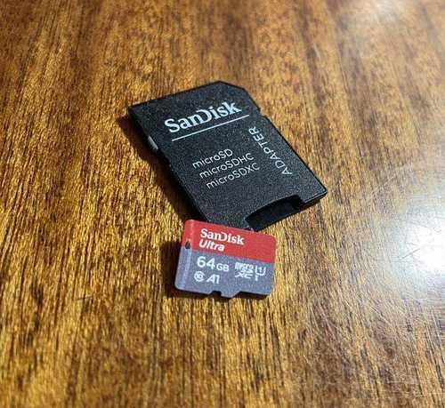 Карта памяти SanDisk Ultra microsdxc 64GB