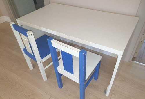 Детский стол-скамья IKEA stuva (стува) + 2 стула