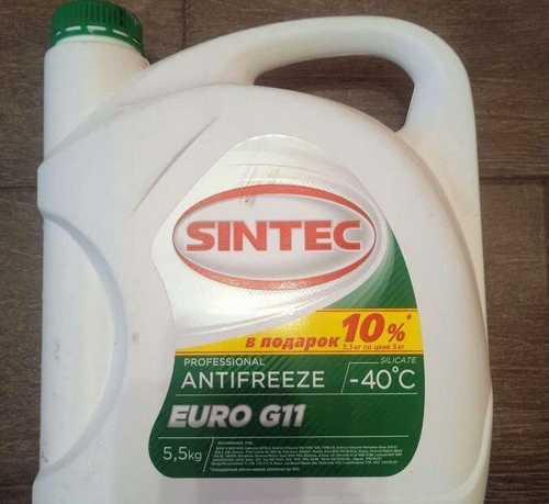 Антифриз зеленый Sintec g11 5,5 л