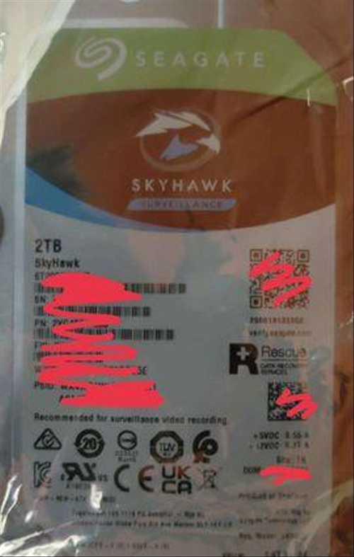 Жесткий диск 2 тб Seagate skyhawk survreillance