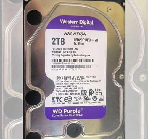 Жесткий диск HDD Western Digital WD20purx 2Tb SATA