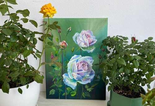 Картина маслом на холсте розы