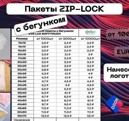 Пакеты зип лок матовые ZIP lock с бегунком для WB