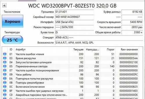 Жесткий диск HDD 2.5 для ноутбука 320 GB