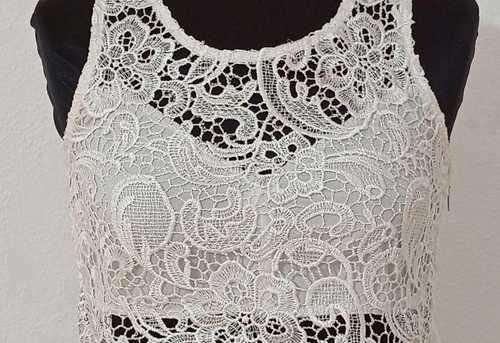 Новый белый кружевной топ H&M