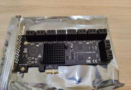 Контроллер PCI-E 1X на 20 SATA (новый)
